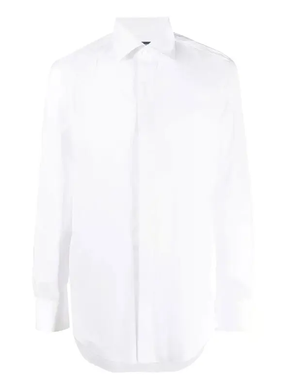 FINAMORE 1925 Plain Long-sleeve Shirt - White
