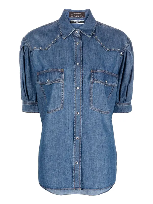 Jacob Cohen Crystal-embellished Denim Shirt - Blue