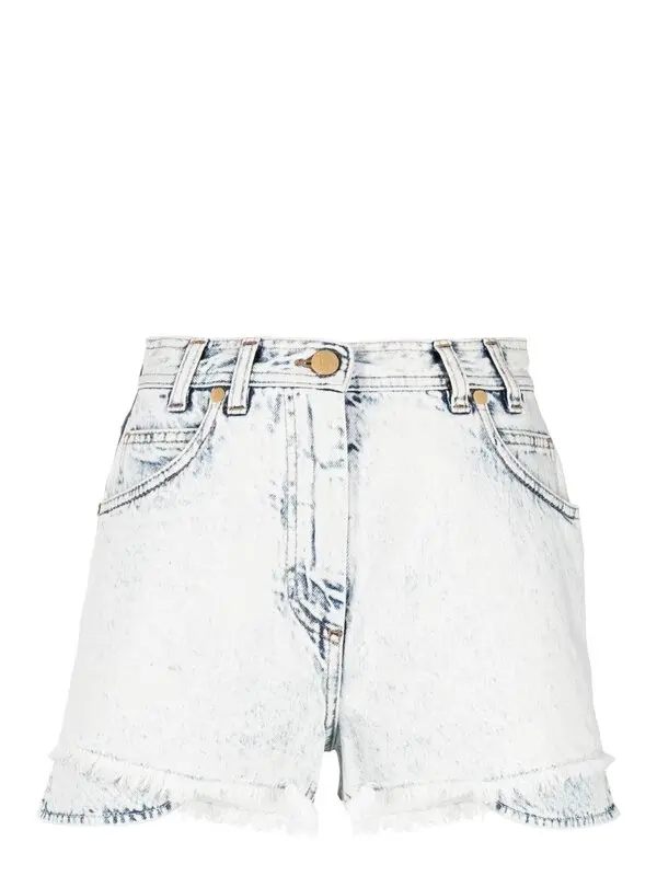 Balmain Layered Denim Shorts - Blue