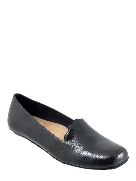 Trotters Sage Flat - Navy Patent