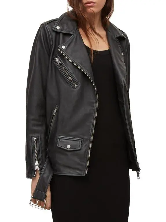 ALLSAINTS Billie Leather Biker Jacket - Black