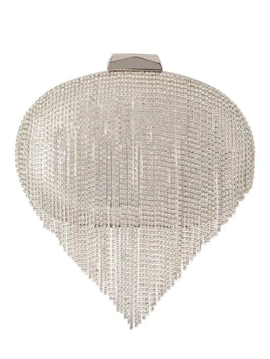 OLGA BERG Bria Crystal Fringe Clutch - Silver