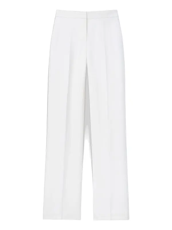Lafayette 148 New York Wool-silk Crepe Straight Leg Pants - Cloud