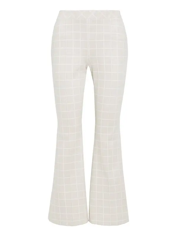 Rosetta Getty Checked Cady Flared Pants - Beige