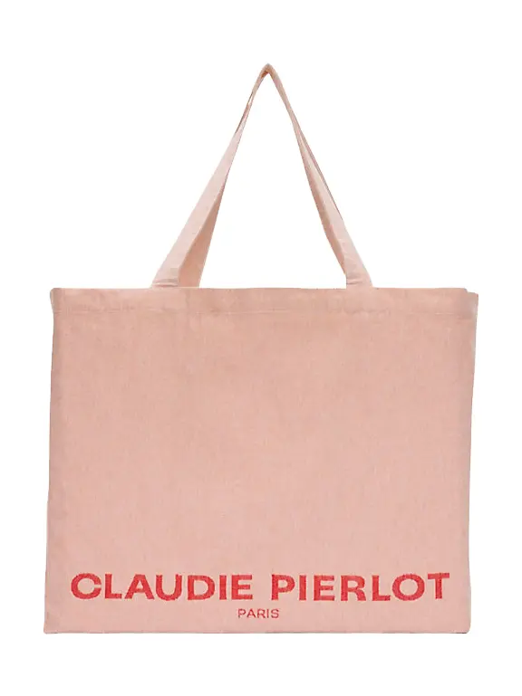 Claudie Pierlot Logo-print Cotton-blend Tote Bag - Roses