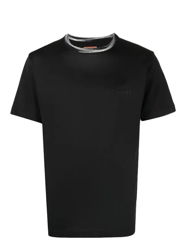 Missoni Logo-embroidered Cotton T-shirt - Black