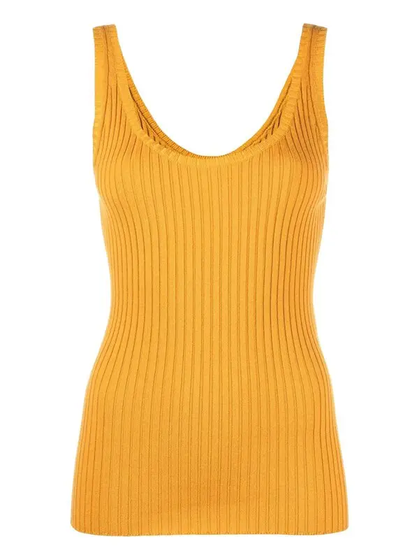 Chloé Ribbed Knit Tank Top - Yellow