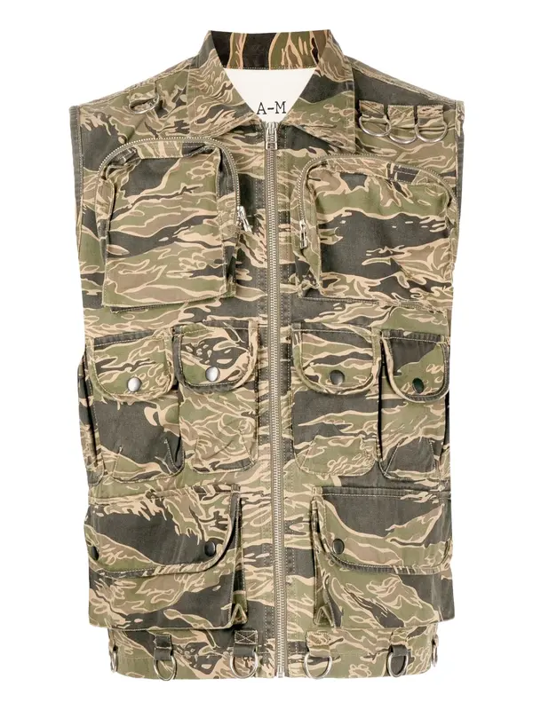 MAHARISHI Camouflage-print Cargo Vest - Green