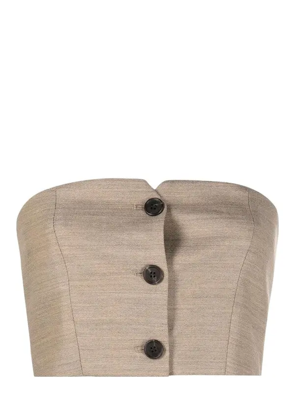 Philosophy Di Lorenzo Serafini Buttoned Bustier Cropped Top - Neutrals