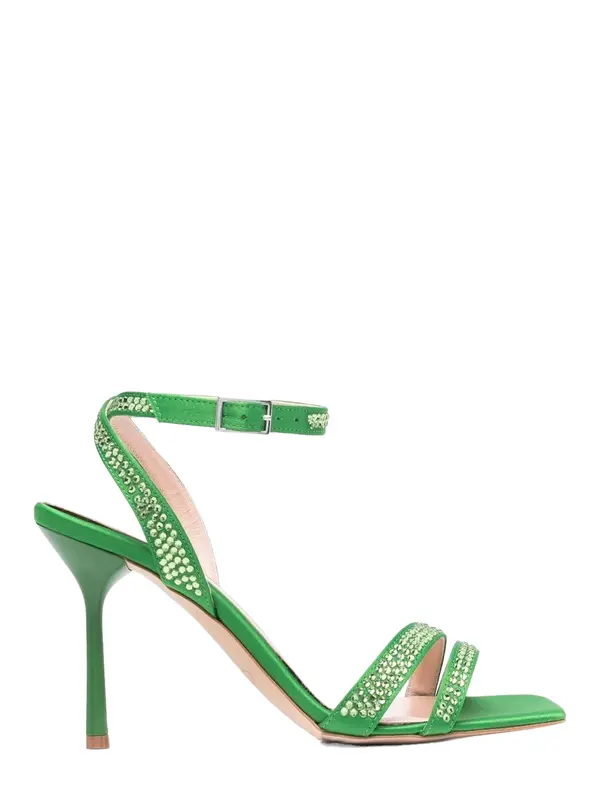 Liu Jo Crystal-embellished Leather Sandals - Green