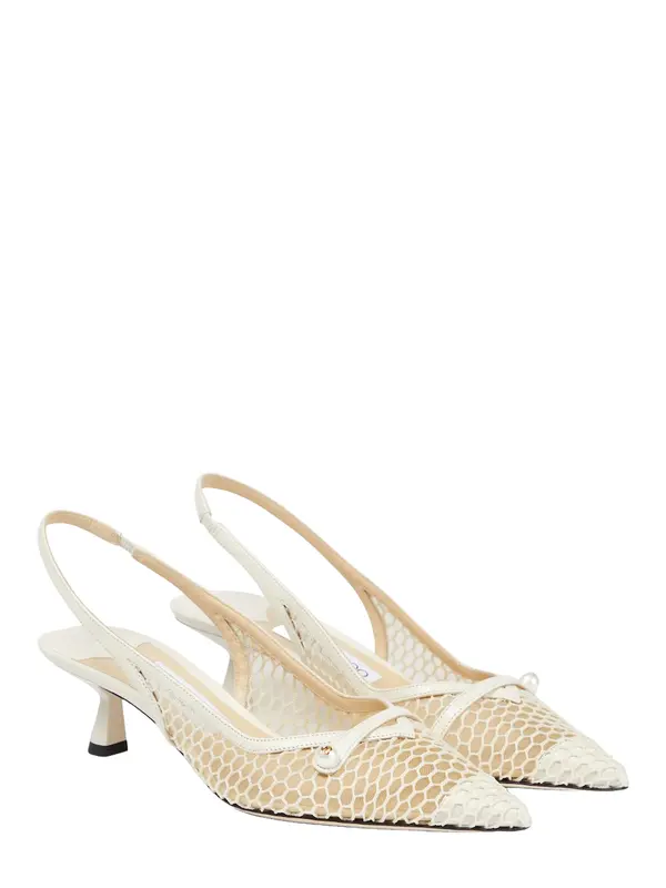 JIMMY CHOO Amita 45 Slingback Pumps - Beige