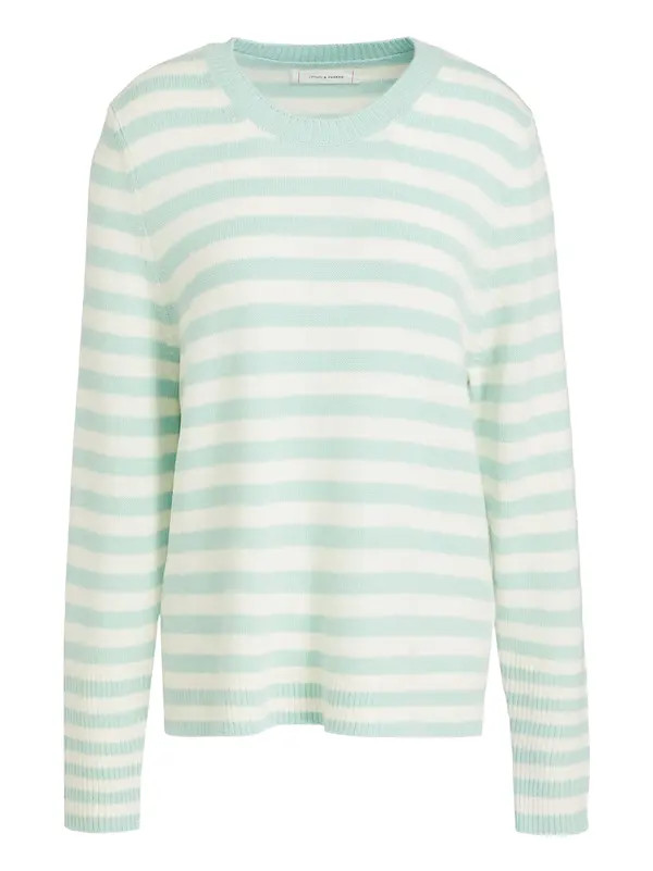 Chinti & Parker Striped Wool-cashmere Sweater - Mint