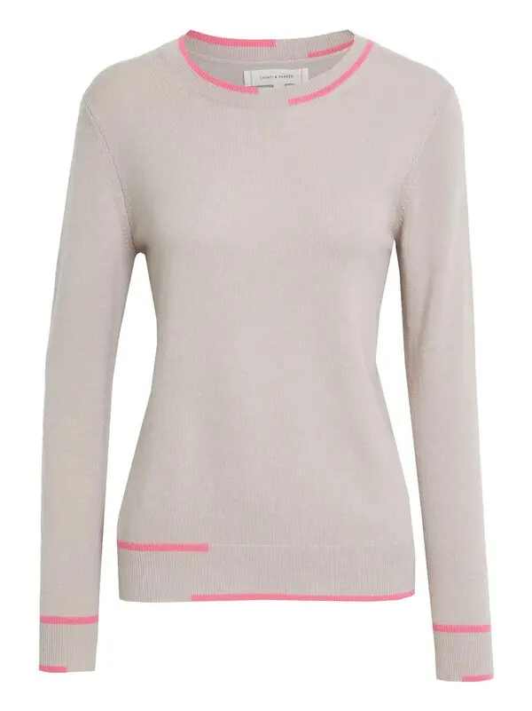 Chinti & Parker Two-tone Wool And Cashmere-blend Sweater - Blush