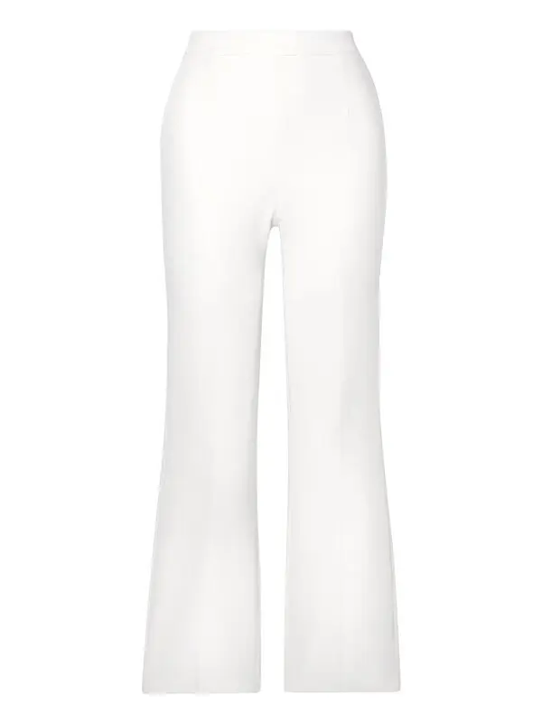 Safiyaa Mari Pleated Stretch-crepe Flared Pants - Ivory
