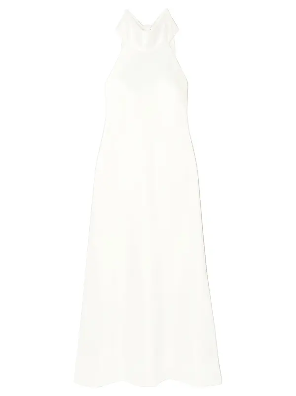 Galvan Sienna Halterneck Midi Dress - White