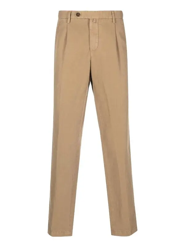 BRIGLIA 1949 Straight Leg Cotton Chinos - Brown