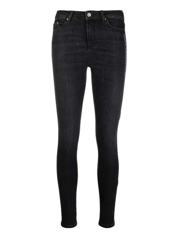 Karl Lagerfeld Logo-print Skinny Jeans - Black