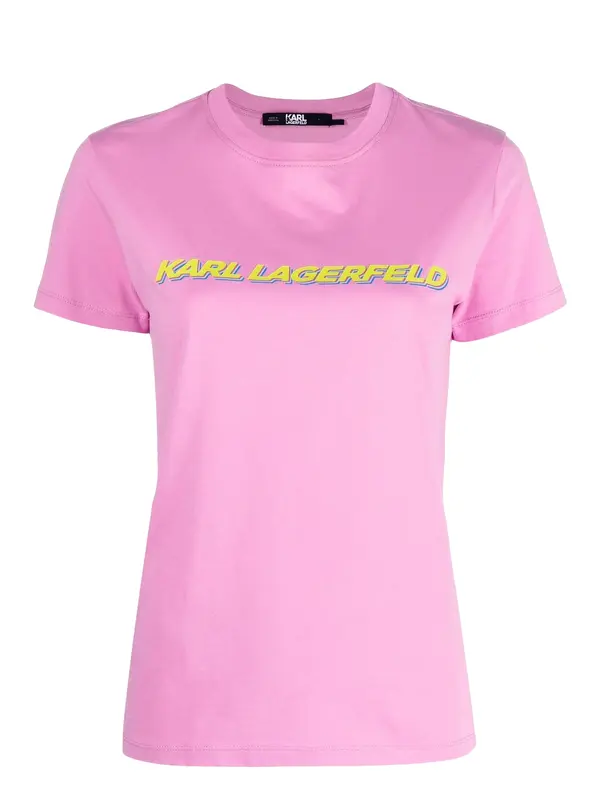 Karl Lagerfeld Future Logo-print T-shirt - Pink