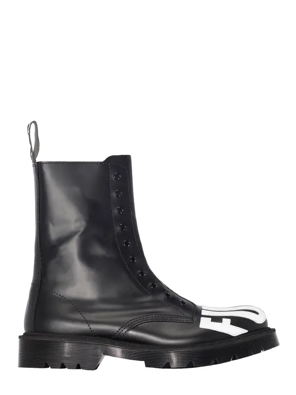 VTMNTS Slogan-print Boots - Black