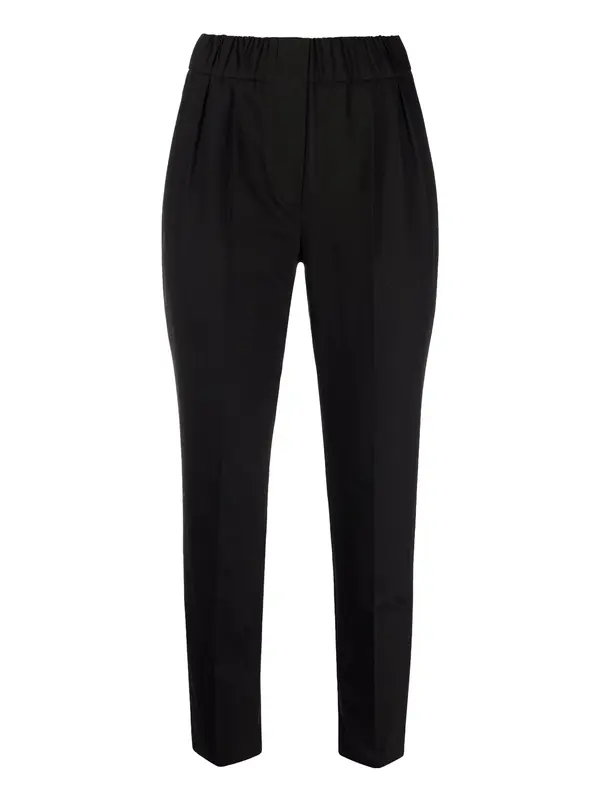 Brunello Cucinelli Straight-leg Cropped Trousers - Black