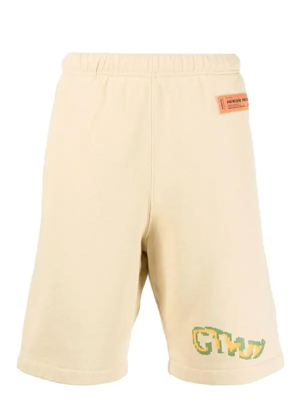 Heron Preston Logo-embellished Cotton Track Shorts - Neutrals