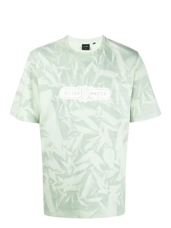 DAILY PAPER Menef Logo-print Crease T-shirt - Green