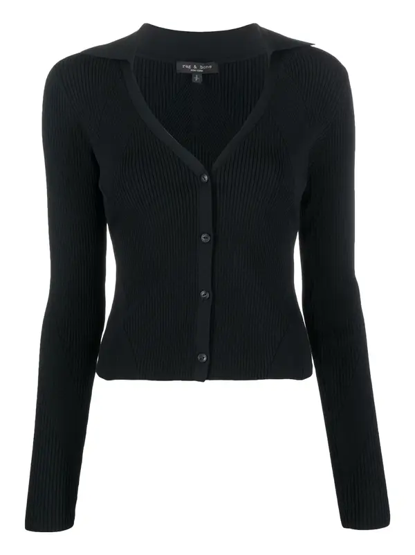 Rag & Bone Ribbed Knitted Cardigan - Black