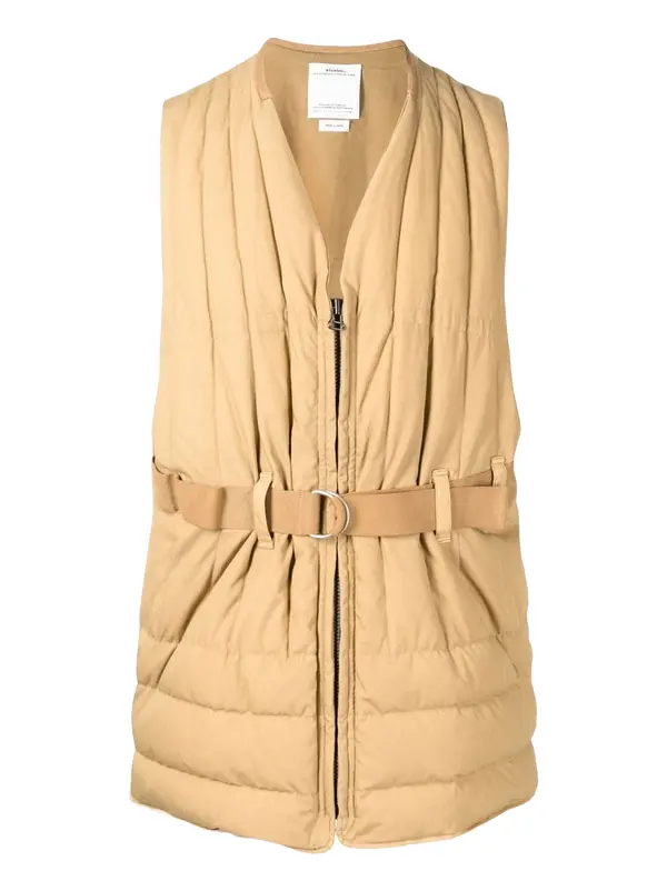 Visvim Padded Gilet With Belt - Brown