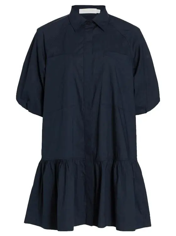 Simkhai Crissy Cotton Poplin Mini Shirtdress - Midnight