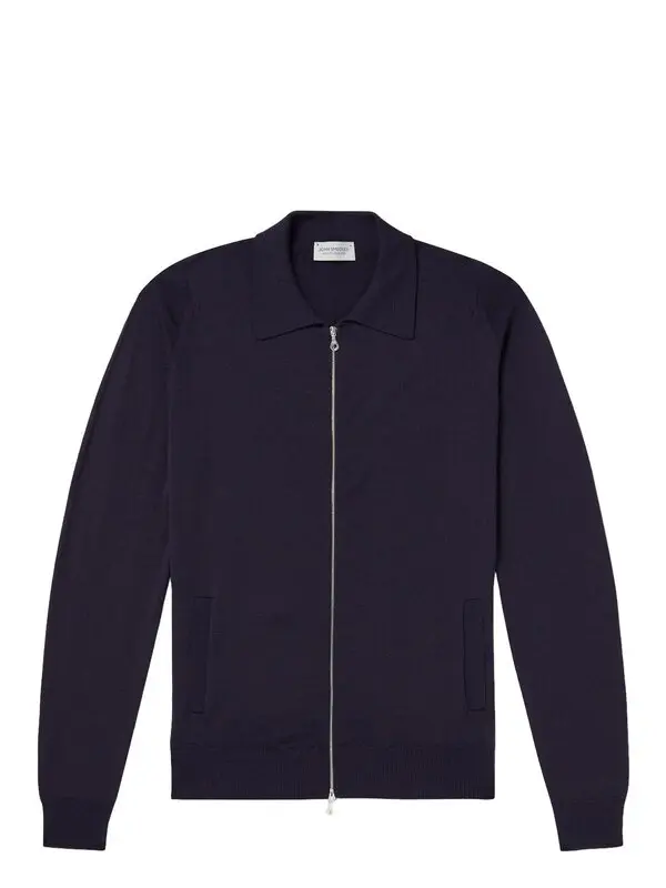 John Smedley Alston Slim-fit Merino Wool Zip-up Cardigan - Blue