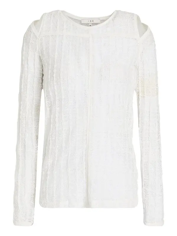 IRO PARIS Camille Cold-shoulder Crochet-knit Top - Off-white