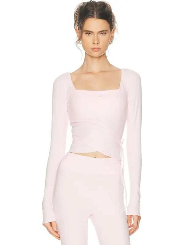 437 Studio Wrap Top - Powder Pink