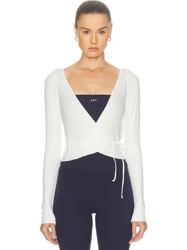 437 Wrap Top - White