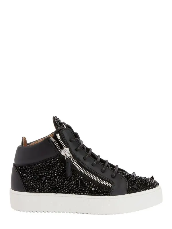 GIUSEPPE ZANOTTI Kriss Rhinestone-embellished Sneakers - Black