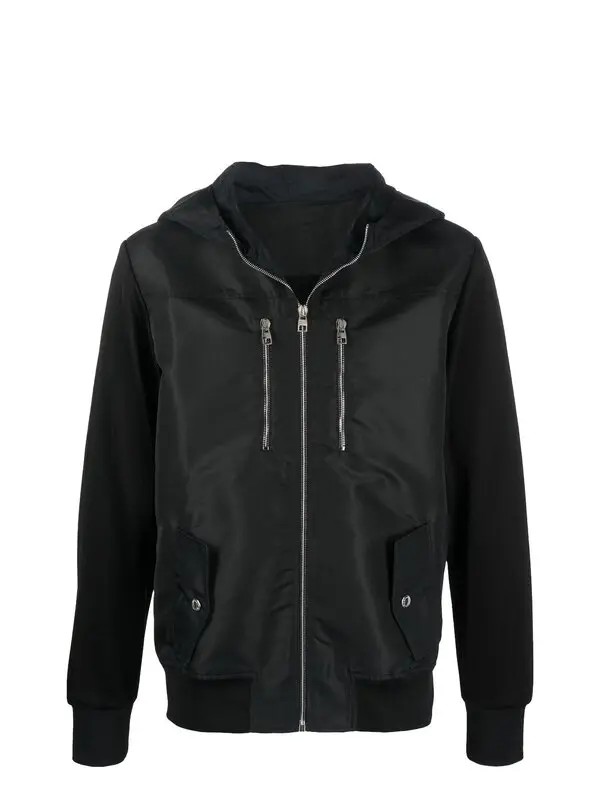 Alexander McQueen Contrast-panel Zip-up Hoodie - Black