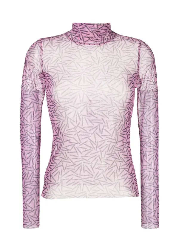 Viktor & Rolf Logo Print Top - Pink