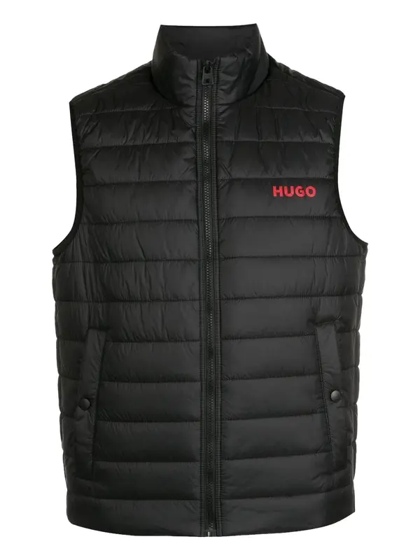 Hugo Boss Padded Zip-up Gilet - Black