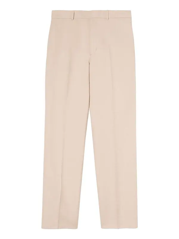 Off-White Cotton Tailored Trousers - Neutrals