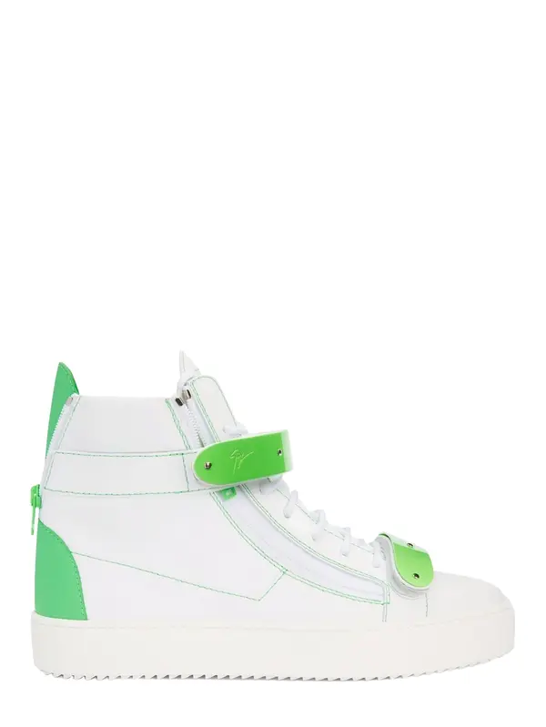 GIUSEPPE ZANOTTI Coby Leather Mid-top Sneakers - White