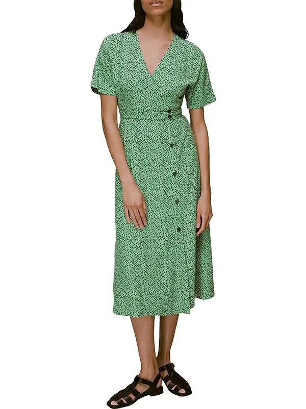 Whistles Printed Midi Dress - Green/multi