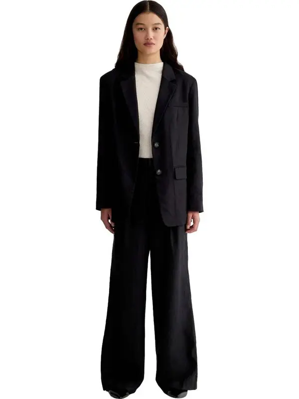 Everlane Linen Way-high® Drape Pant - Black