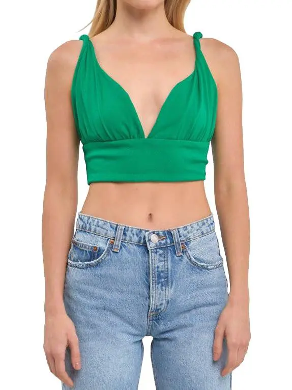 GREY LAB Twist Strap Crop Tank - Green