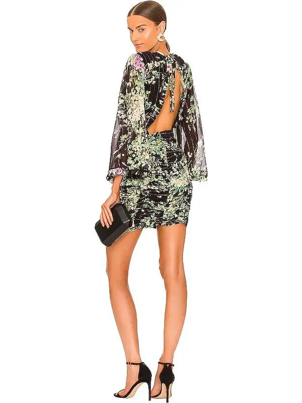 SABINA MUSAYEV Romana Mini Dress - Black Floral