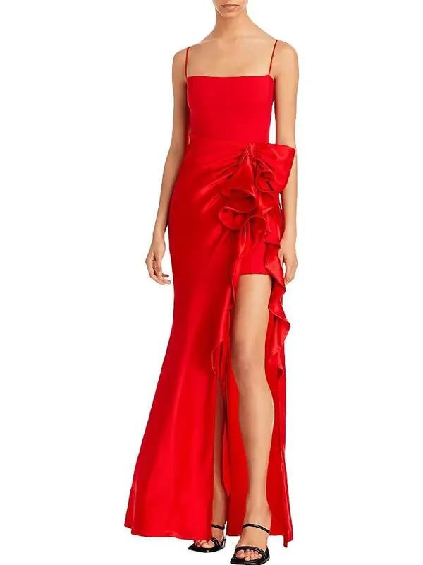 Cinq À Sept Drina Ruffle Gown - Pimento Red