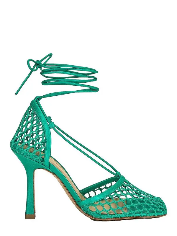 Bottega Veneta Stretch Ankle Strap Sandals - Acid Turquoise
