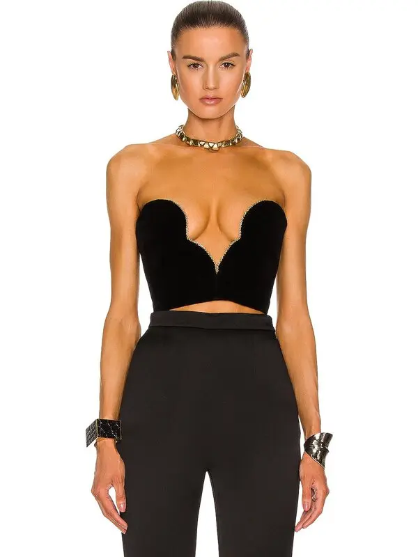Saint Laurent Strapless Top In Black - Noir