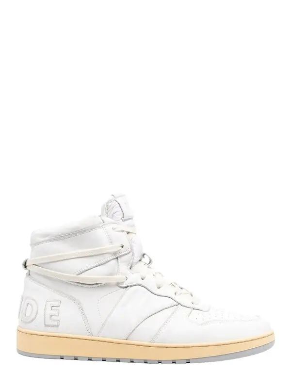 Rhude Panelled Leather Sneakers - White