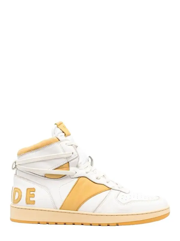 Rhude Logo Panelled Sneakers - White