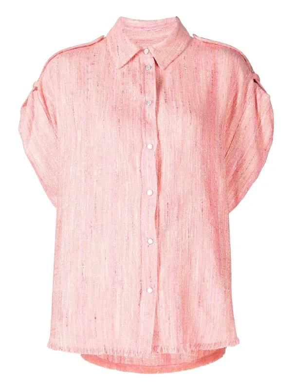 IRO PARIS Button-up Tweed Shirt - Pink