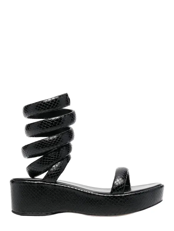 Cult Gaia Gabi Spiral Strap Sandals - Black